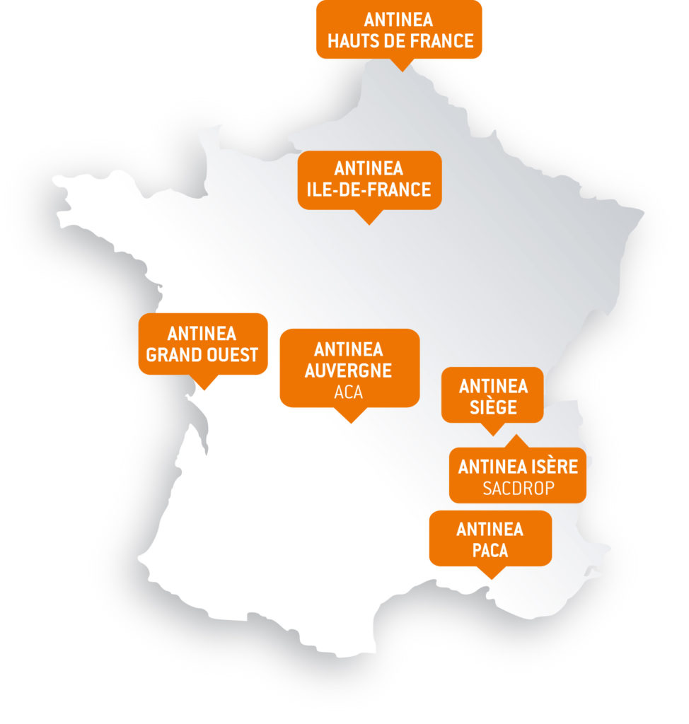 Nos implantations - Antinea Courtage